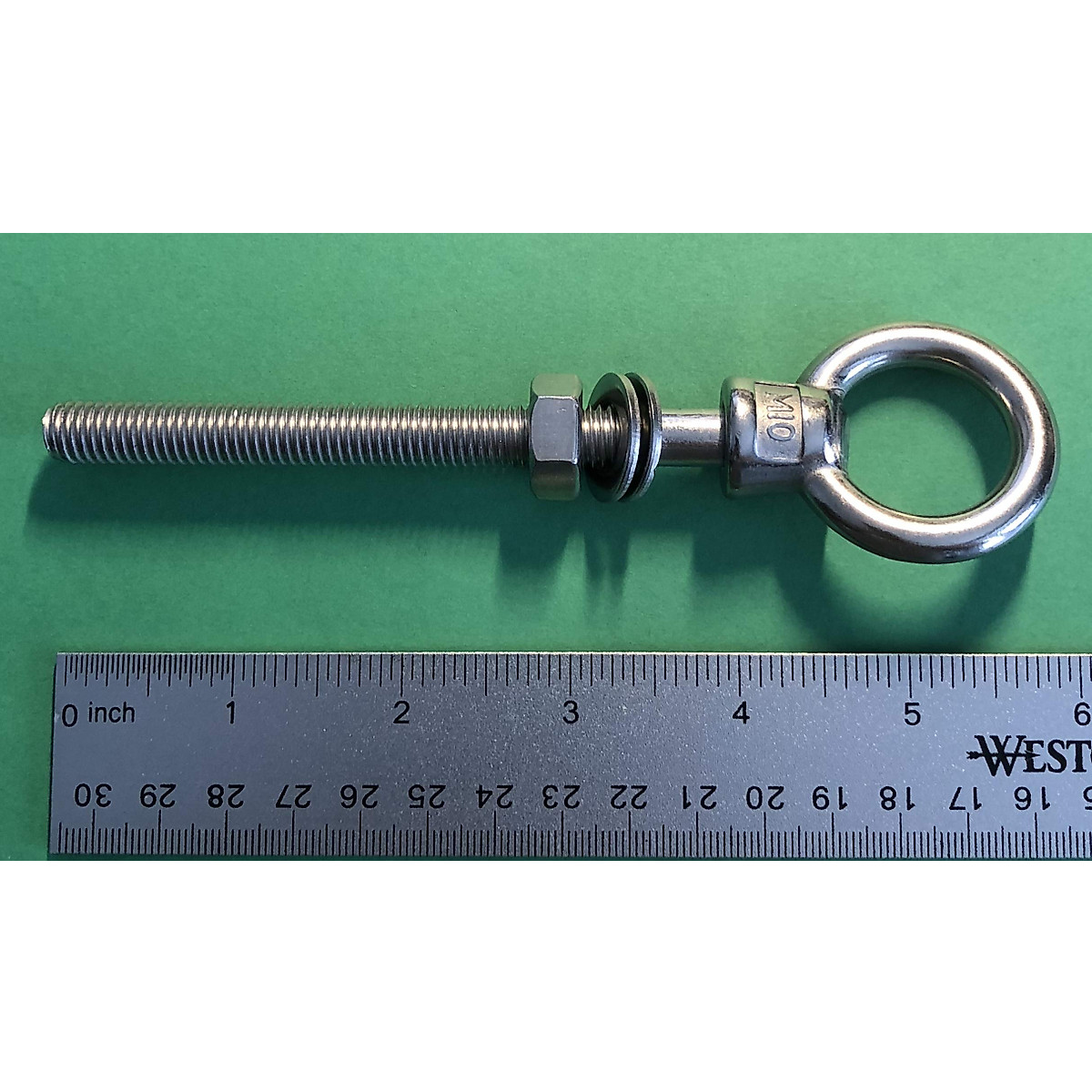 US STAINLESS Stainless Steel 316 (Shape Type 307) M10 Lifting Eye Bolt 10mm x 100mm Marine Grade Pitch of 1.5