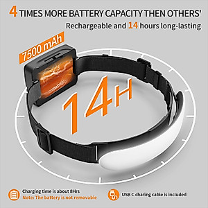 svsviio Headlamp Rechargeable,7500mAh 1500 Lumen Super Bright LED Head Lamp,Head Lights for Forehead,Hard Hat Light,Headlamps for Adults Camping Hiking