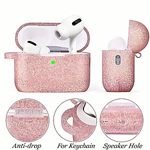 VISOOM Airpods Pro 2 Case Cover Cute with Bling Elegant Keychain for Apple Airpods pro 2nd Generation Case Cover Silicone iPod pro 2 Case Airpods pro 2nd Generation/Air Pro Pods 2nd Gen (Rose Gold)