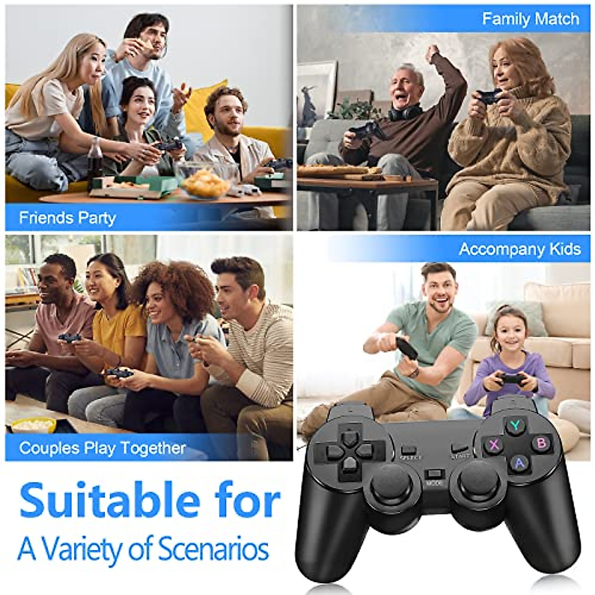 Nostalgia Stick Game,Wireless Retro Game Console, Dual 2.4G Wireless Controllers Gamepad 4K Game Stick,Plug and Play Video Game Consoles with bulit in 13000 +Games,Handheld Game Stick for Kids Adults