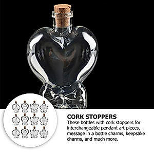 Milisten 25pcs Plastic Sand Art Bottles with Cork Stoppers Butterfly Heart Mini Jars Wishing Message Bottle for DIY Crafts Vial Bead Candy Gift Wedding Decor Mixed Style 100ml