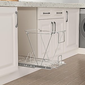 ROOMTEC Pull Out Trash Can Organizer for Under Kitchen Cabinets, 35 Qt Kitchen Cabinet Trash Can Drawer Slide Out, 12 Gal Sliding Garbage Can Under Counter (Trash Can Not Included)