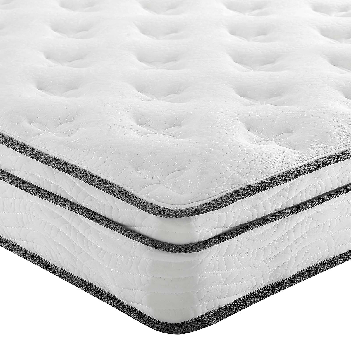 Modway Jenna 8” Innerspring and Memory Foam Queen Mattress With Individually Encased Coils