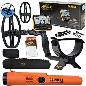 Garrett ACE APEX Metal Detector with 6 x 11 DD Viper Search Coil, Garrett Pro-Pointer at Z-lynk and Carry Bag