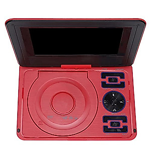 Zunate 6.8'' Portable Mini DVD Player, with 270° Swivel HD LCD Widescreen Display Screen, Support USB/SD Card/Sync TV and Multiple Disc Formats, for Kids/Parent at Home/Travel(red)