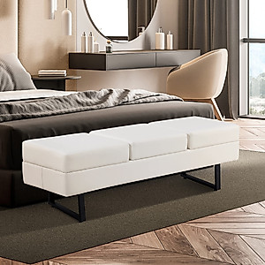 BarberPub Waiting Room Chairs, Heavy Duty Office Guest Reception Bench, Faux Leather Upholstered Lobby Chairs for Salon, Conference Room 7008 (Cream White)