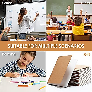 Epakh 100 Pack Mini Kraft Paper Notebook Unlined Pocket Kraft Notebook Blank Sketchbooks Travel Journal Notepad for Kids Classroom Students School Writing, 48 Pages, 24 Sheets,4.25 x 5.5 Inch (Brown)