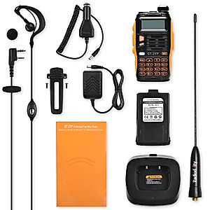 BAOFENG High Power Ham Radio Handheld GT-3TP Mark III, Dual Band 8W Two Way Radio, Long Range Rechargeable Walkie talkies with Car Charger, Black