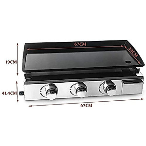 Practical Household BBQ 3 Burners 7500W Garden Outdoor Steel Enameled Cast Iron Grill Picnic Machine, lsxysp