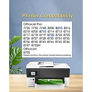 Remanufactured Ink Cartridges Replacement for HP 952 XL 952XL (Black Cyan Magenta Yellow 4-Pack) with No Block Version Chips