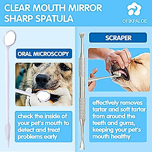 ofikpaloe Dog Teeth Cleaning Kit, Electric Dog Tartar Remover for Teeth, Pet Ultrasonic Dental Cleaning Machine, Easy Dog Dental Care, Suitable for Large and Small Dogs. (Blue)