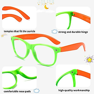 LUMDERIO Blue Light Blocking Glasses Kids Clear Glasses for Little Girls Boys, Geek Fake Nerd Eyeglasses for Costume Age 3-12
