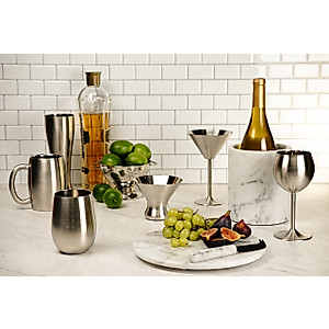 RSVP International Brushed Stainless Steel Barware Collection, Double Wall Beer Mug