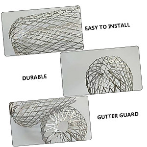 Uonlytech 6 Pcs Leaf Filter Gutter Extension Gutter Guards Gutter Downspout Expandable Gutter Guard Flexible Downspout Expandable Downspout Filter Strainer Aluminum Scalable Filter Material