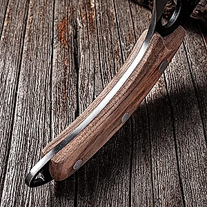 OYEZI Viking Knives Forged Butcher Knife 6'' High Clad Steel Boning Hunting Camping Tool Handmade Meat Cleaver with Leather Cover