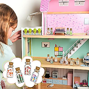 50 Pieces Cute Miniature Dollhouse Food Jar Glass Bottle 1:12 Mini Fruit Simulation Scene Candy Snack Model Game Party Toys Pretend Play Doll House Kitchen Decoration for Dollhouse