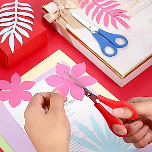 200 Pack Scissors 5 Inch Blunt Kid Scissors Tip Kids Safety Scissors Stainless Steel Paper Scissors with Comfort-Grip Handles Pack of Scissors for School and Craft Projects