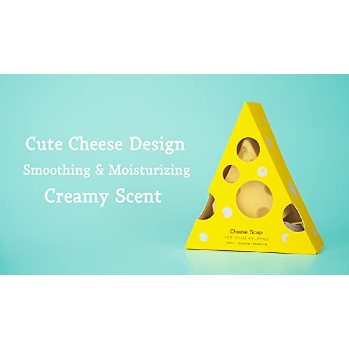 MOVALUE Cute Hand Soap - Cheese Shaped Soap, Creamy Scent, Fun Cleaning Experience. Gift for Girlfriends, Mothers, or Children. Christmas Stocking Stuffer for Her, Him, Kids