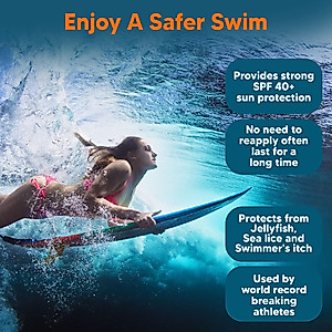 Safe Sea Jellyfish Sting-Blocking Sunscreen, SPF 40+ Spray 4 Fl oz, Waterproof, Biodegradable, Coral Reef-Safe – Body and Face Sunscreen, Anti-Jellyfish and Sea-Lice sting protection.