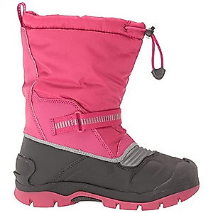 KEEN Snow Troll Insulated Waterproof Pull On Winter Boots, Fuchsia Purple/Silver, 2 US Unisex Big Kid