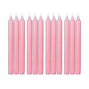 Zest Candle 12-Piece Taper Candles, 10-Inch, Light Rose Straight