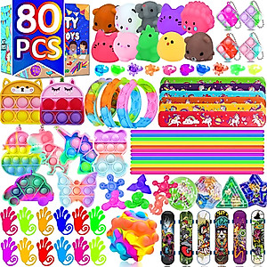 DuoDuoHouse 80 Pcs Party Favors for Kids 3-5 4-8-12,Easter Eggs Fillers, Goodie Bags Treasure Box Fidget Toys For Classroom Rewards, Kids' Party Supplies For Pinata Stuffers, Carnival Prizes