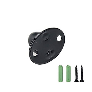 UTALIND 4 Pcs Stainless Steel Ceiling Hooks Black Pad Eye Plate U Hooks Heavy Duty Wall Mount Ring Hooks Staple Hook Loop with Screws(Oval)