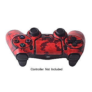 Designer Skin Compatible with PS4 Controller, Decal Sticker Compatible with Sony PlayStation 4 DualShock Controller - Digicamo Red