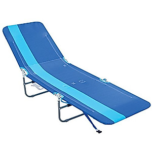 Ostrich Lounge Chaise & Rio Beach Portable Folding Backpack Beach Lounge Chair with Backpack Straps and Storage Pouch, Blue Stripe, ·72“ x 22“ x 10"