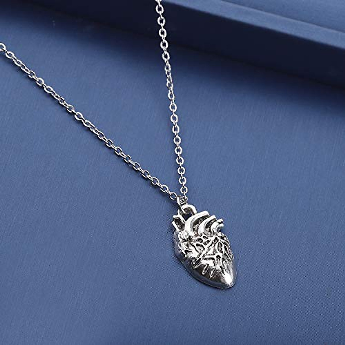 MYOSPARK Anatomical Heart Necklace 3D Human Heart Necklace Medical Gift Nurse Gift (Anatomical heart necklace)
