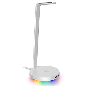 Razer Base Station V2 Chroma: Chroma RGB Lighting - Non-Slip Rubber Base - Designed for Gaming Headsets - Mercury White, RC21-01510300-R3M1