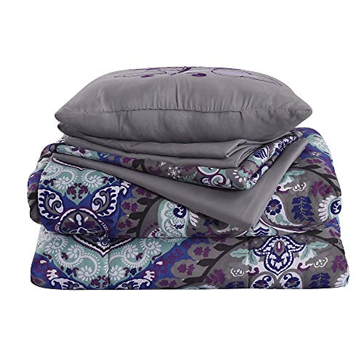 Modern Threads Cathedral 8-Piece Printed Reversible Bed in A Bag Full