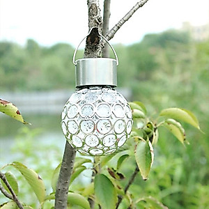ZHUANYIYI 3 Pieces, Outdoor Solar Lights, Creative Hanging Hollow Ball Courtyard Lawn Landscape Lights, Home Garden Pavement Waterproof Decorative Lights