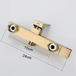 MINJING Hand Held Bidet Sprayer for Toilet, Solid Brass Warm Water Bidet Faucet, Single Handle Wall Mount Bidet Sprayer, Brushed Gold