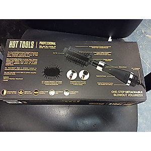 HOT TOOLS Professional Black Gold Detachable One-Step Volumizer and Hair Dryer, 2.8 inch Barrel