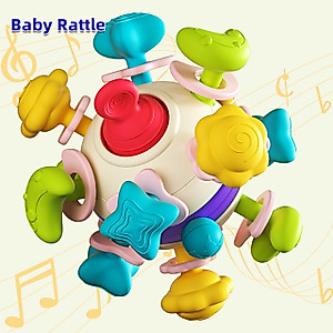 BAHIAKLO Baby Teether - Sensory Toys for 0-18 Months, Montessori Learning & Developmental Toys