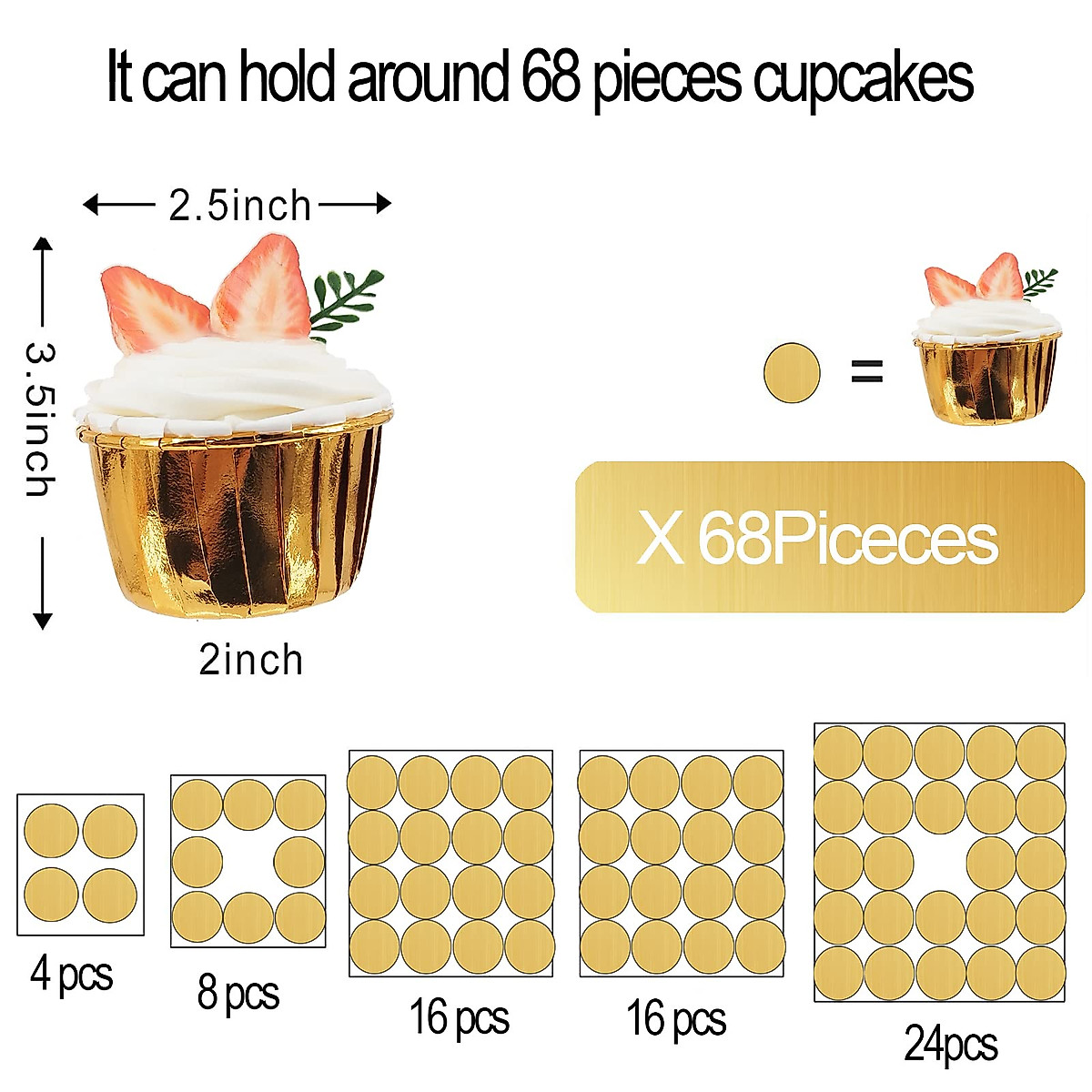 Kimdee 5 Tier Square Cupcake Stand Acrylic Cupcake Tower Display with Colorful LED Light