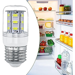 BOGDA Refrigerator Light Bulb KEI D34L Refrigerator Bulb LED Light Bulb Replacement Fit for Frigidaire Kenmore-2 Packs (3.5W 85V-265V E27 5000K White Light)