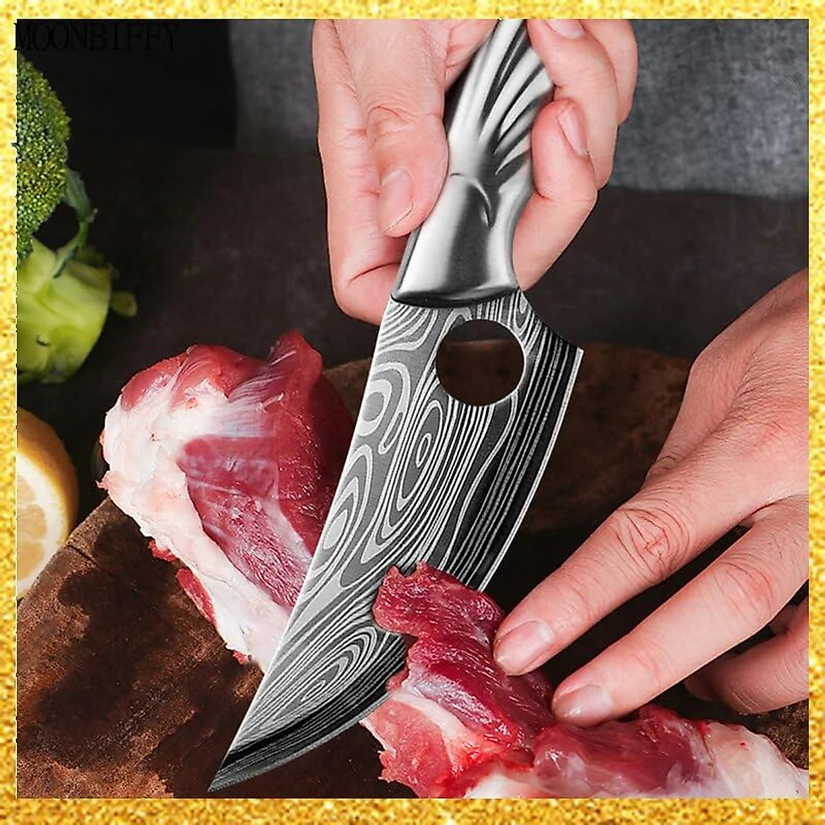 Cleaver Knife,Meat Cleaver, Boning Knife For Kitchen Stainless Steel Cleaver Meat Fruit Boning Fishing Hunting Camping Kitchen Chef Knife (Color : Knife with Cover)