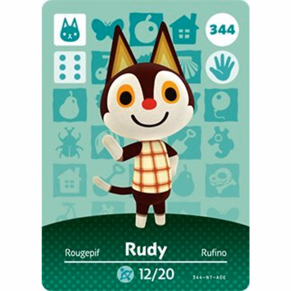 Rudy - Nintendo Animal Crossing Happy Home Designer Series 4 Amiibo Card - 344