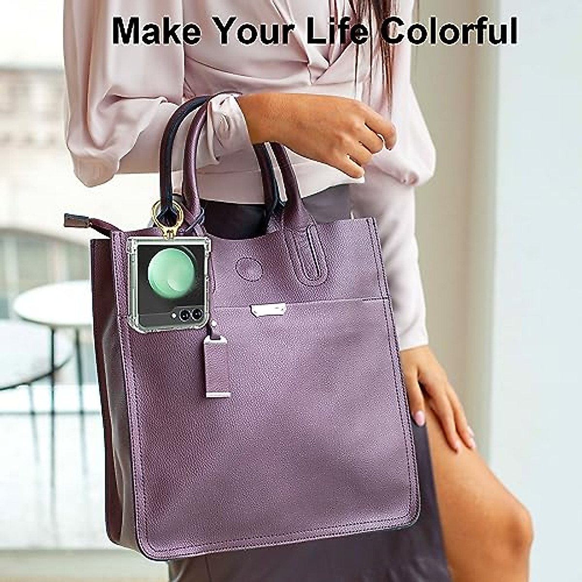 GOHHME for Samsung Galaxy Z Flip 5 Case TPU Shockproof Phone Cover Silm Thin Aesthetic Clear Phone Cases Rugged Tough Hard Covers with Ring Stand and Hinge Protection (Clear)