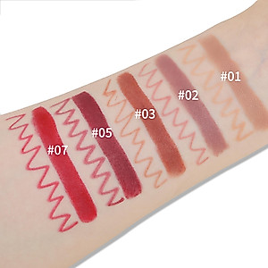 Boobeen Double-ended Lipstick Lip Liner Makeup Velvet Lipgloss Lipstick, Creamy Lip Pencil for Women Matte Long-lasting Matte Satin Finish, Nourishing and Non-fading