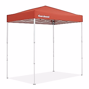 Gardesol 6'x4' E-Z Pop Up Outdoor Portable Canopy Tent with Carry Bag and White Frame, UV-Protected - Red