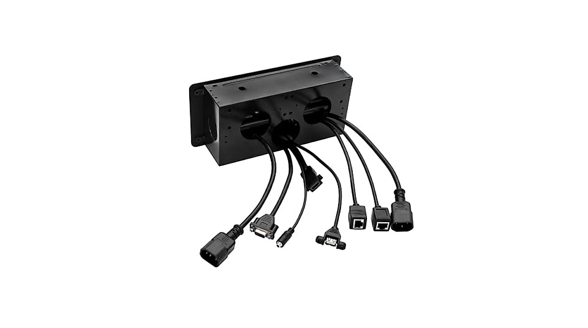 Pop Up Outlet Desktop Connection Box for Conference Rooms