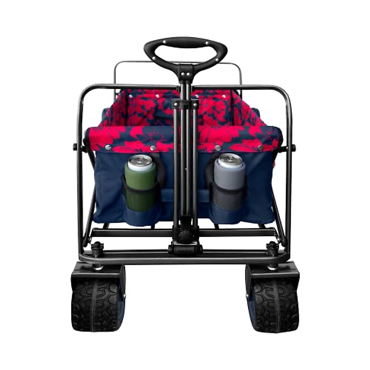 Hurley Beach & Gear Collapsible Wagon Cart, 30.25"x21.75"x31.25", Knockout, Navy