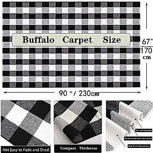 HOYIJA Black and White Checkered Area Rug 5.5' x 7.5' Buffalo Plaid Rug, Cotton Woven Washable Check Rug for Indoor and Outdoor, Dining Room, Bedroom, Living Room, Kitchen, (Black & White)