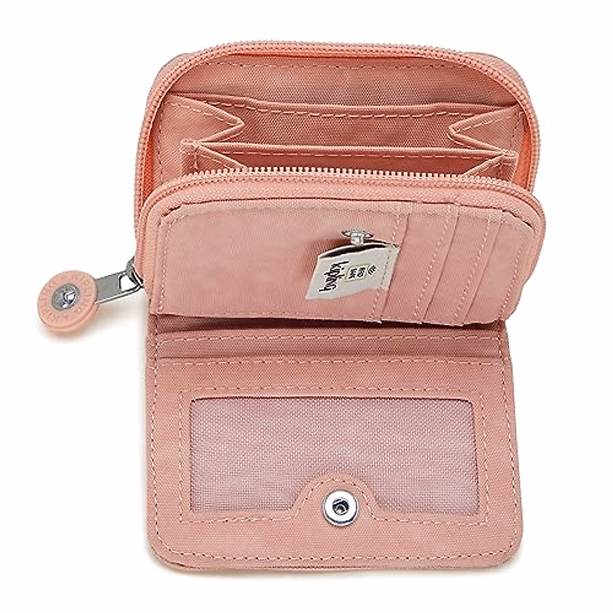 Kipling Women's Tops Wallet, Compact, Practical, Nylon Travel Card Holder, Tender Rose, 3''L x 4''H x 1''D