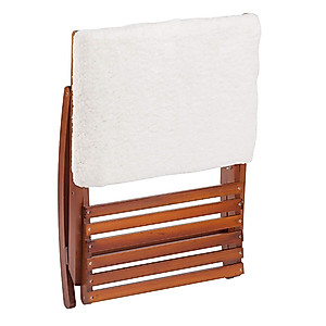 Deluxe Foldable Rocking Footrest, Adjustable Fold-Away Foot Stool with Sherpa Cushion