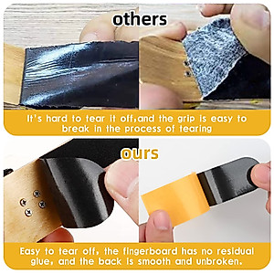 ACFELLE 30Pcs Pre Cut Grip Tape for Fingerboards, 100mm*28mm One Step Install Pro Finger-Skateboard Foam Adhesive Stickers (30pcs)
