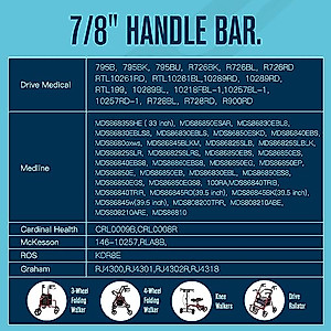 FVRITO Brake Handle with 41'' Cable Assembly Replacement for Medline Lumex 4-Wheel Folding Drive Rollator Rolling Walker Transport Wheelchair Mobility Knee Walkers Senior Medical Accessories